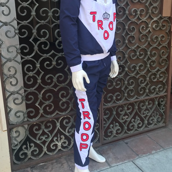 troop | Pants | Mens Troop Navy White Red Windbreaker Fashion Tracksuit ...